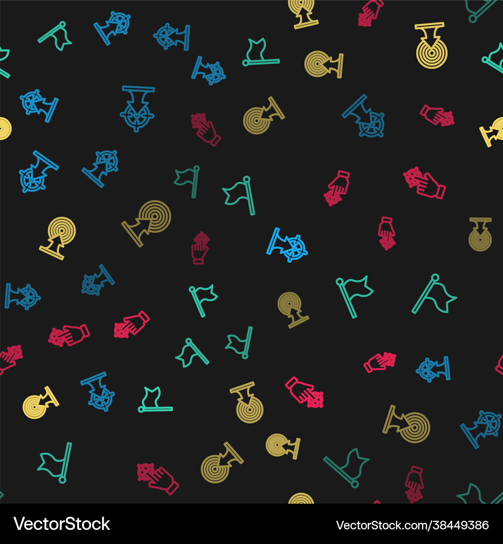 Set line target flag with arrow and on seamless Vector Image