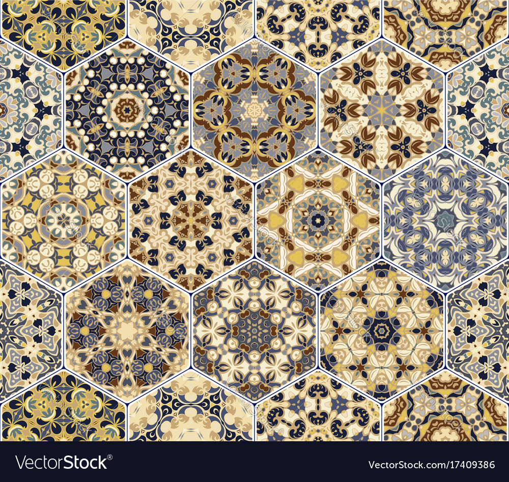 Set of hexagonal patterns Royalty Free Vector Image