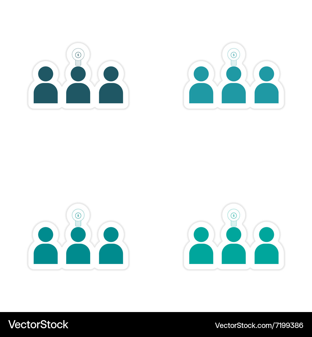 Stylish assembly sticker on paper Group people and