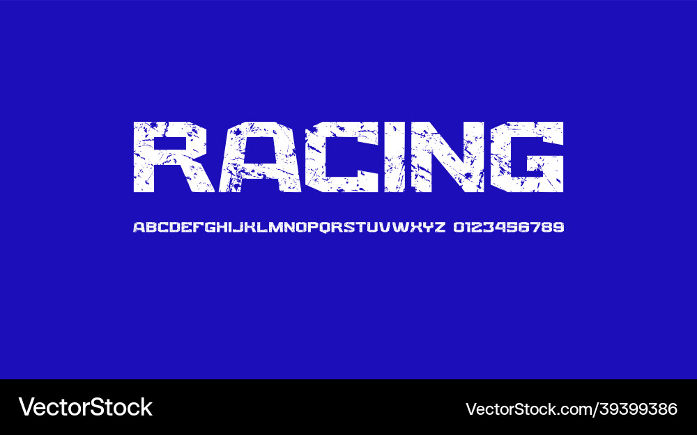 Wide sans serif font in space style Royalty Free Vector