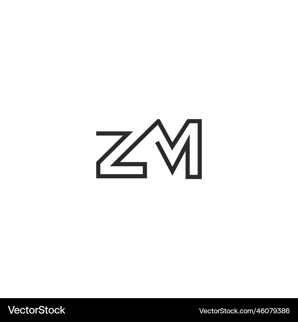 Zm or mz logo and icon design Royalty Free Vector Image