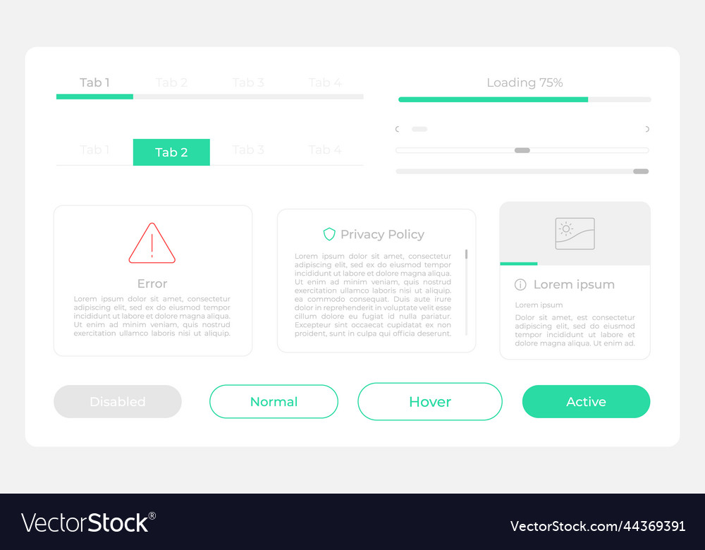 Account options ui elements kit Royalty Free Vector Image Account options ui elements kit Royalty Free Vector Image