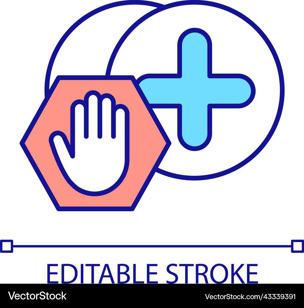 Add button and stop sign rgb color icon Royalty Free Vector