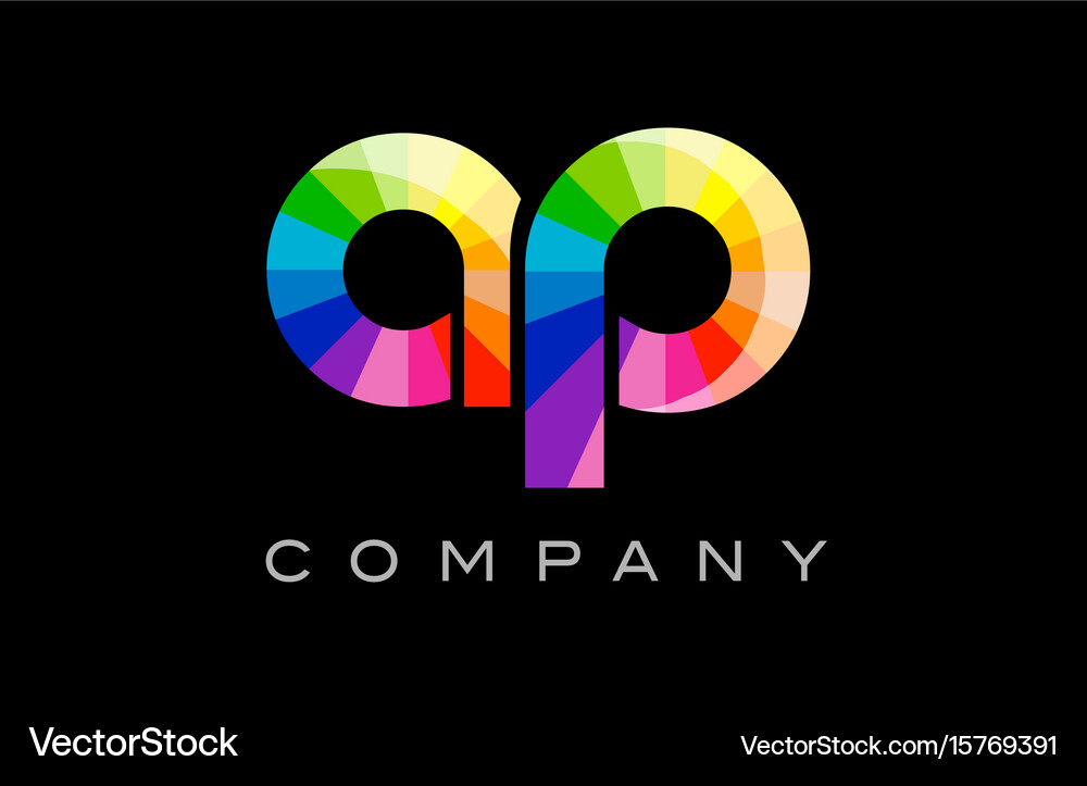 Ap a p alphabet letter mosaic design Royalty Free Vector
