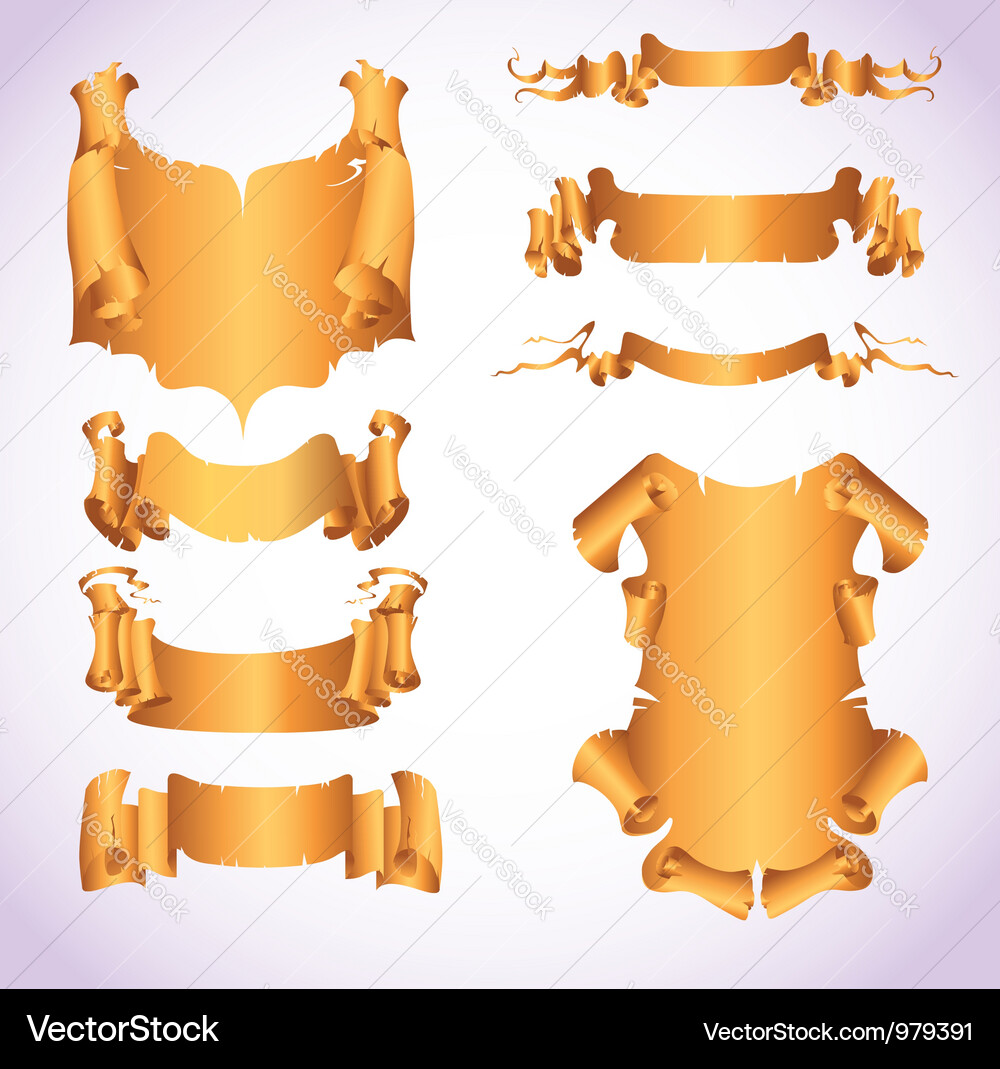 Big set of old ancient mysterious parchment Vector Image