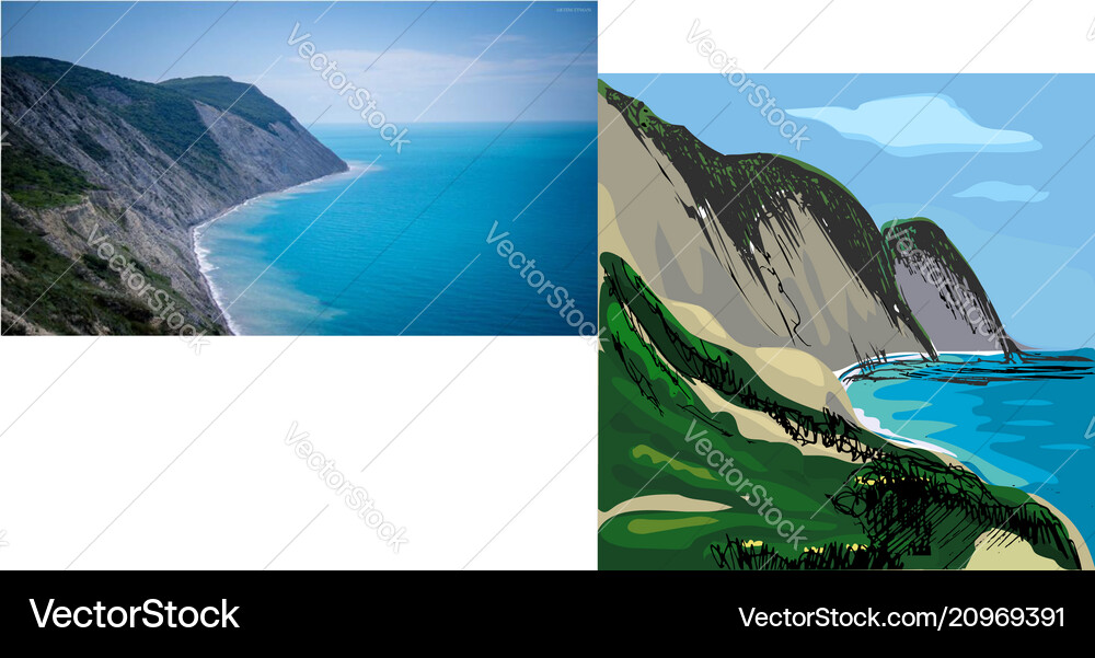 Cartoon of mountains Royalty Free Vector Image