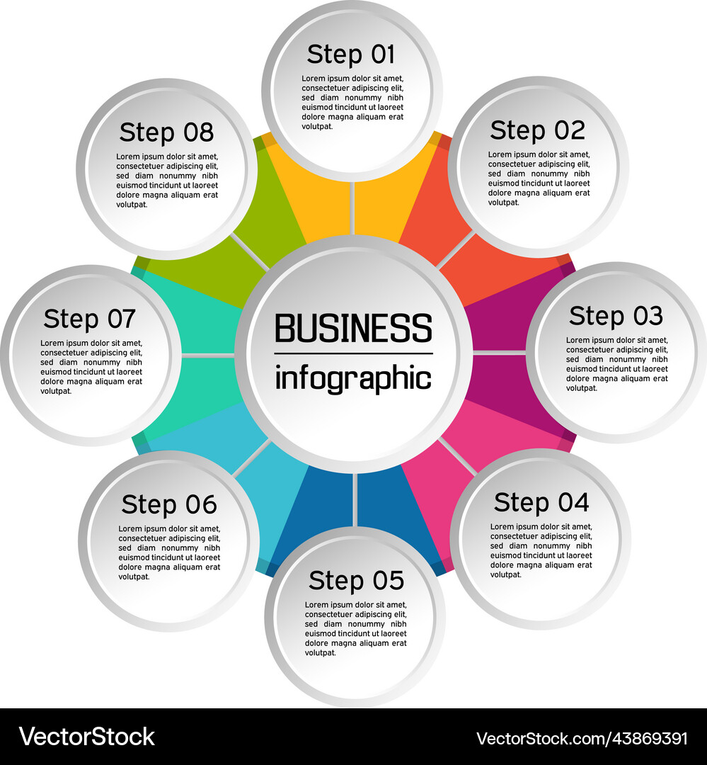Circle infographic business diagrams Royalty Free Vector