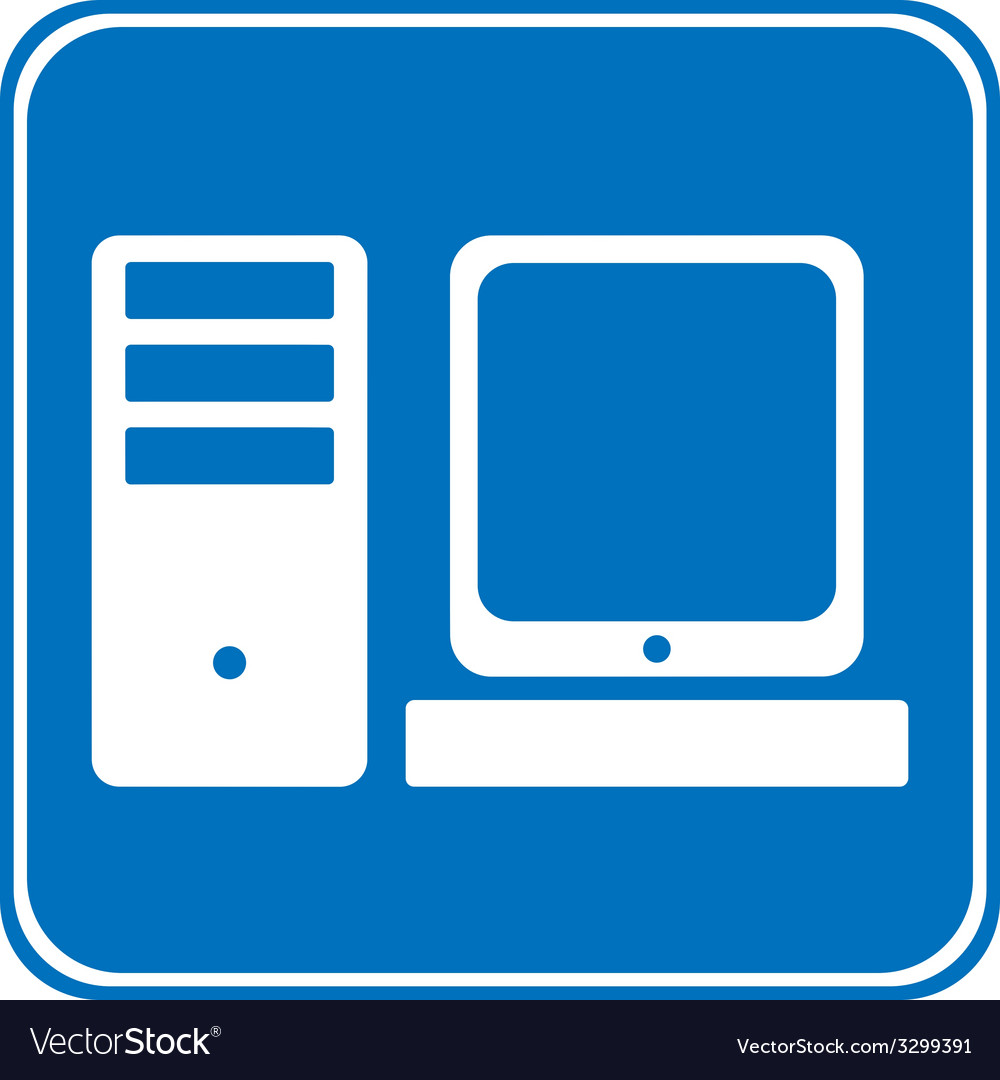 Computer symbol button Royalty Free Vector Image