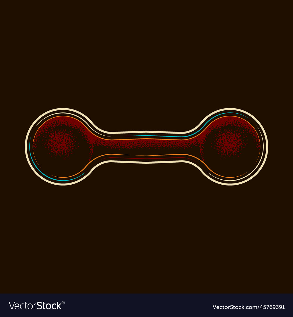 Dumbbell in vintage style Royalty Free Vector Image