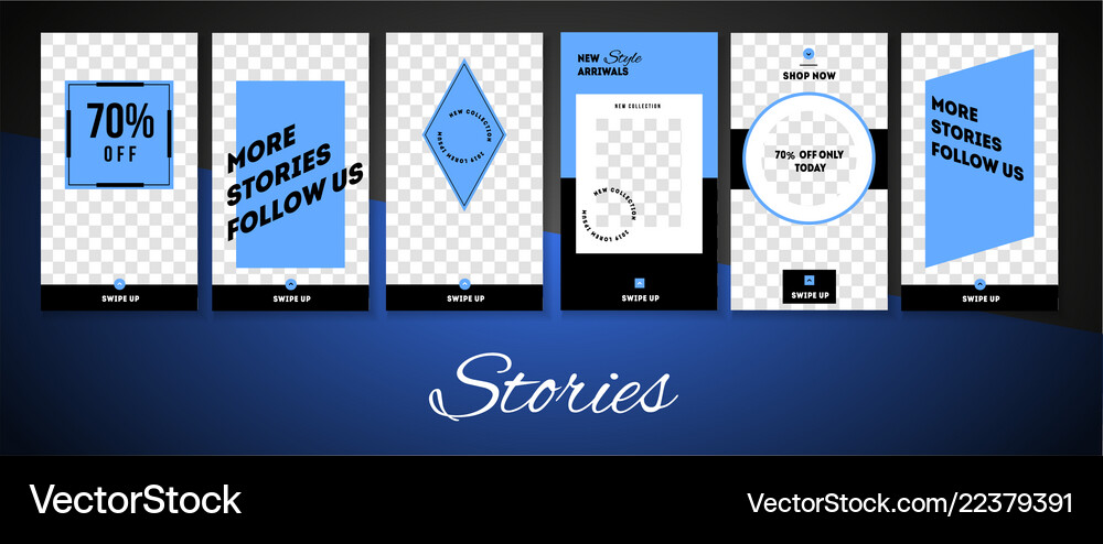 Editable social media stories for phone Royalty Free Vector