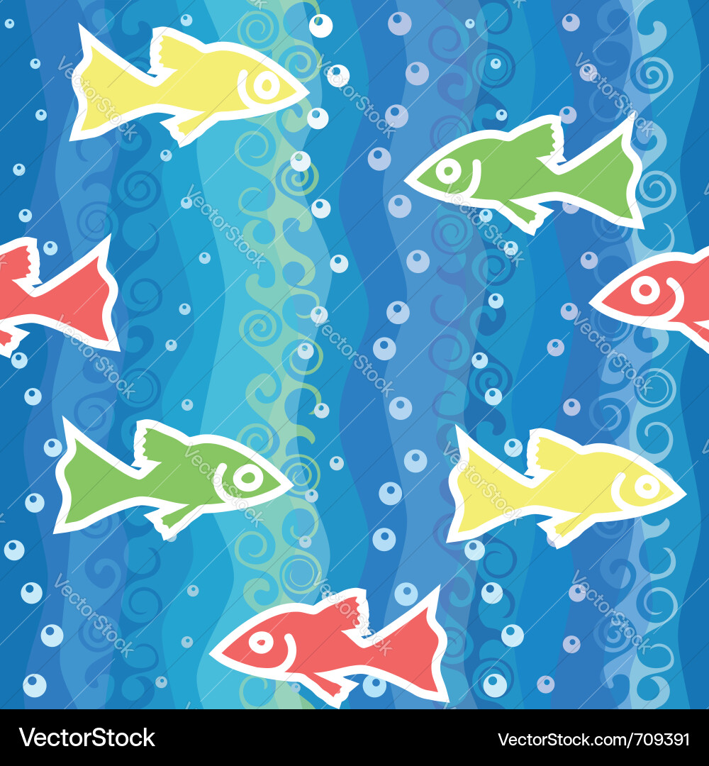 Fish swim in the sea Royalty Free Vector Image