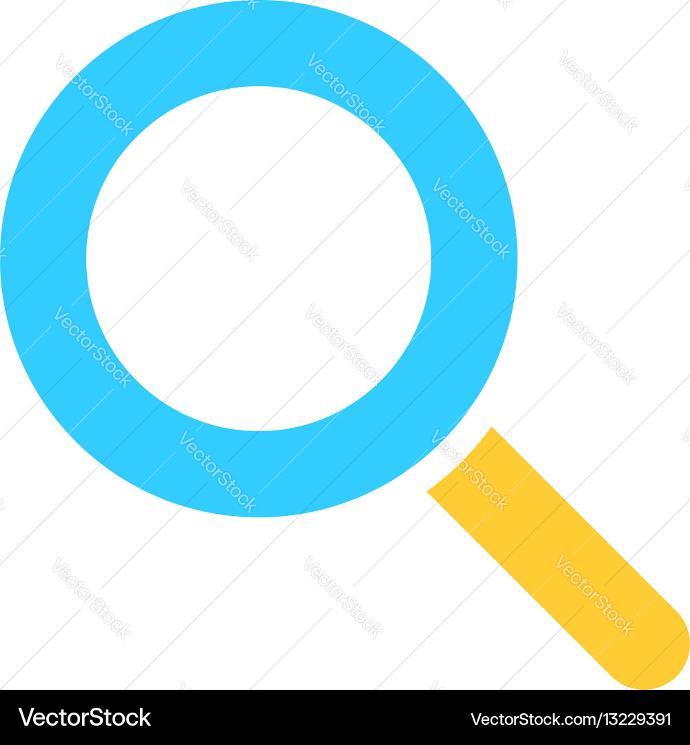 Flat magnifier icon magnifying glass sign Vector Image
