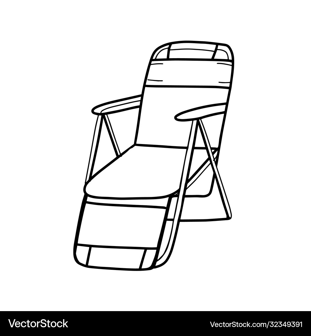 Foldable travel chair portable isolated Royalty Free Vector