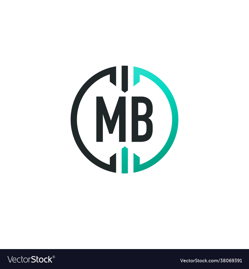Initial letter mb circle simple creative logo Vector Image