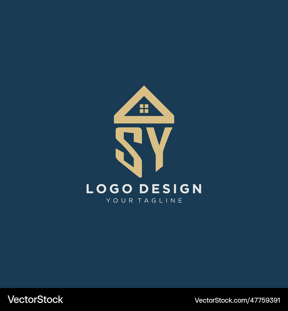 Initial letter sy with simple house roof creative Vector Image