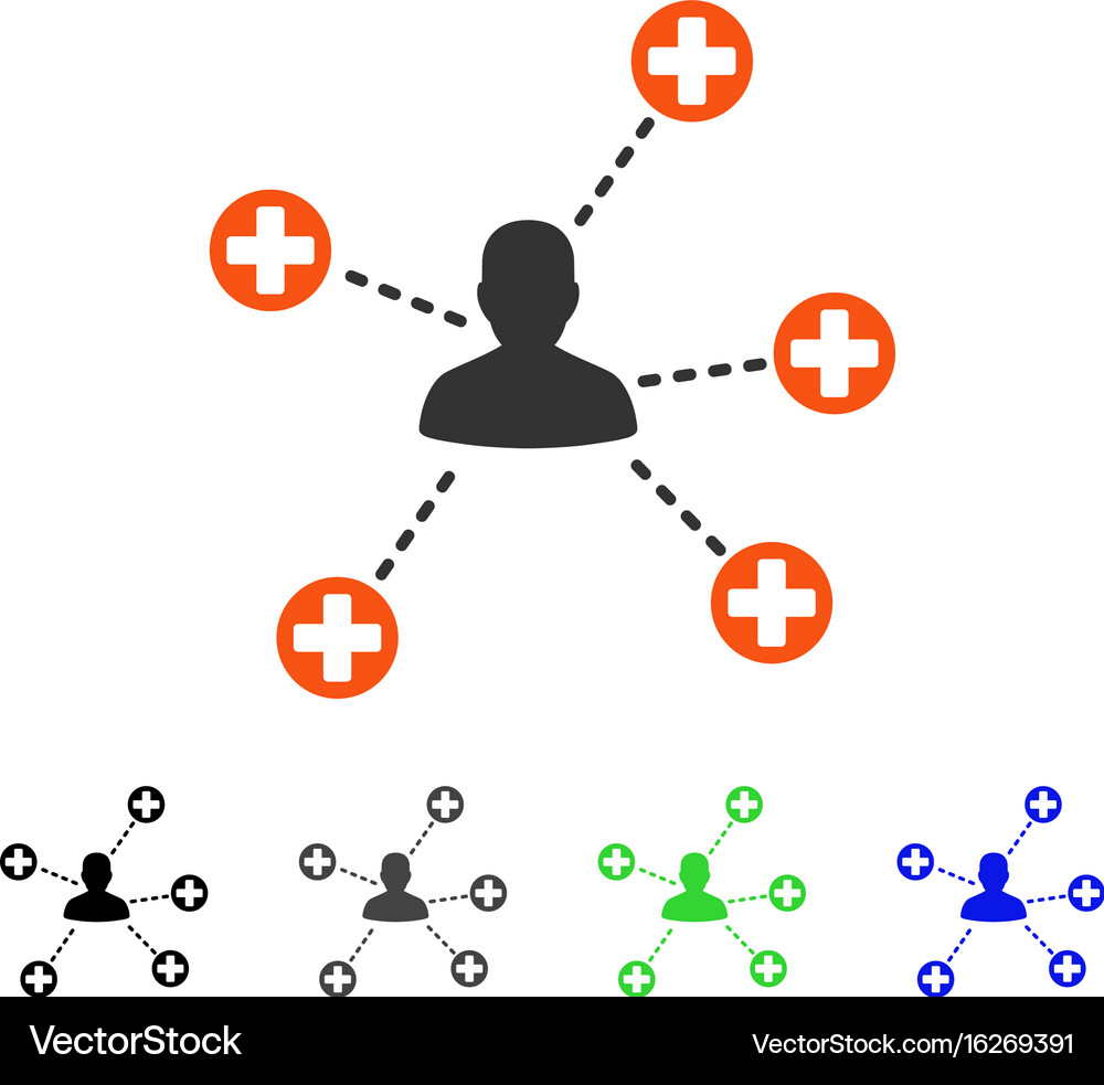 Medical patient links flat icon Royalty Free Vector Image