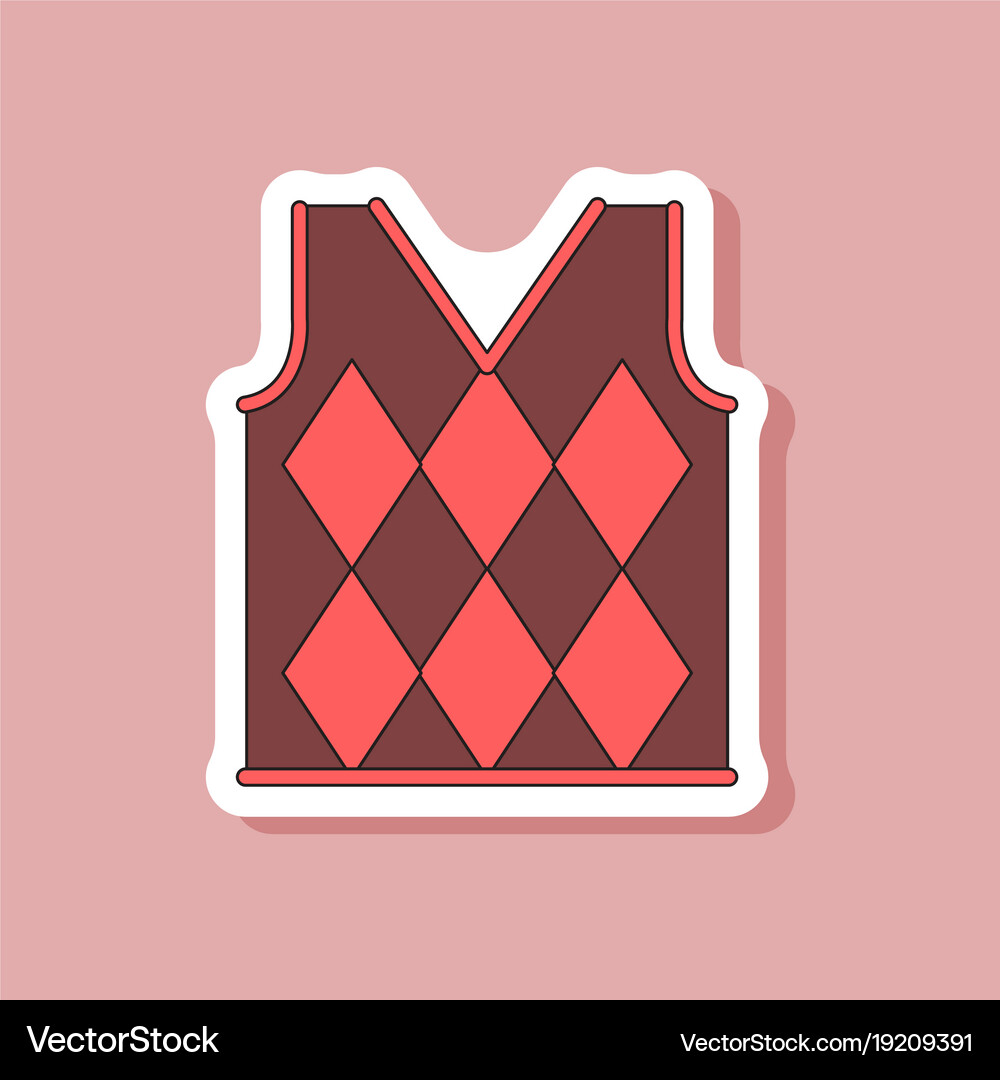 Paper sticker on stylish background golf vest Vector Image