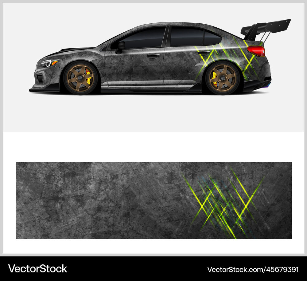 Red car wrap design for vehicle wrap design Vector Image