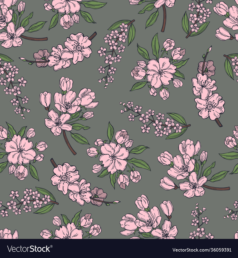 Spring pink flowers Royalty Free Vector Image - VectorStock