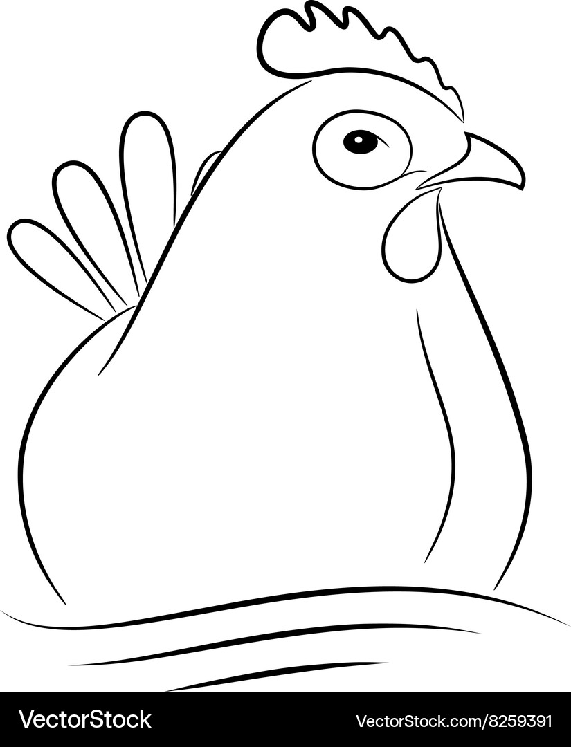 Stylized silhouette of a chicken Royalty Free Vector Image