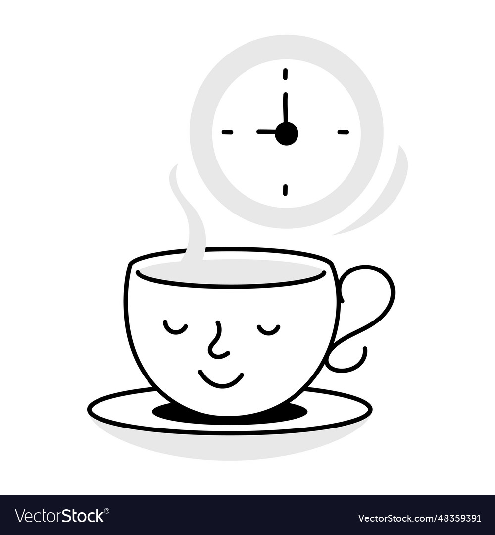 Tea break Royalty Free Vector Image - VectorStock