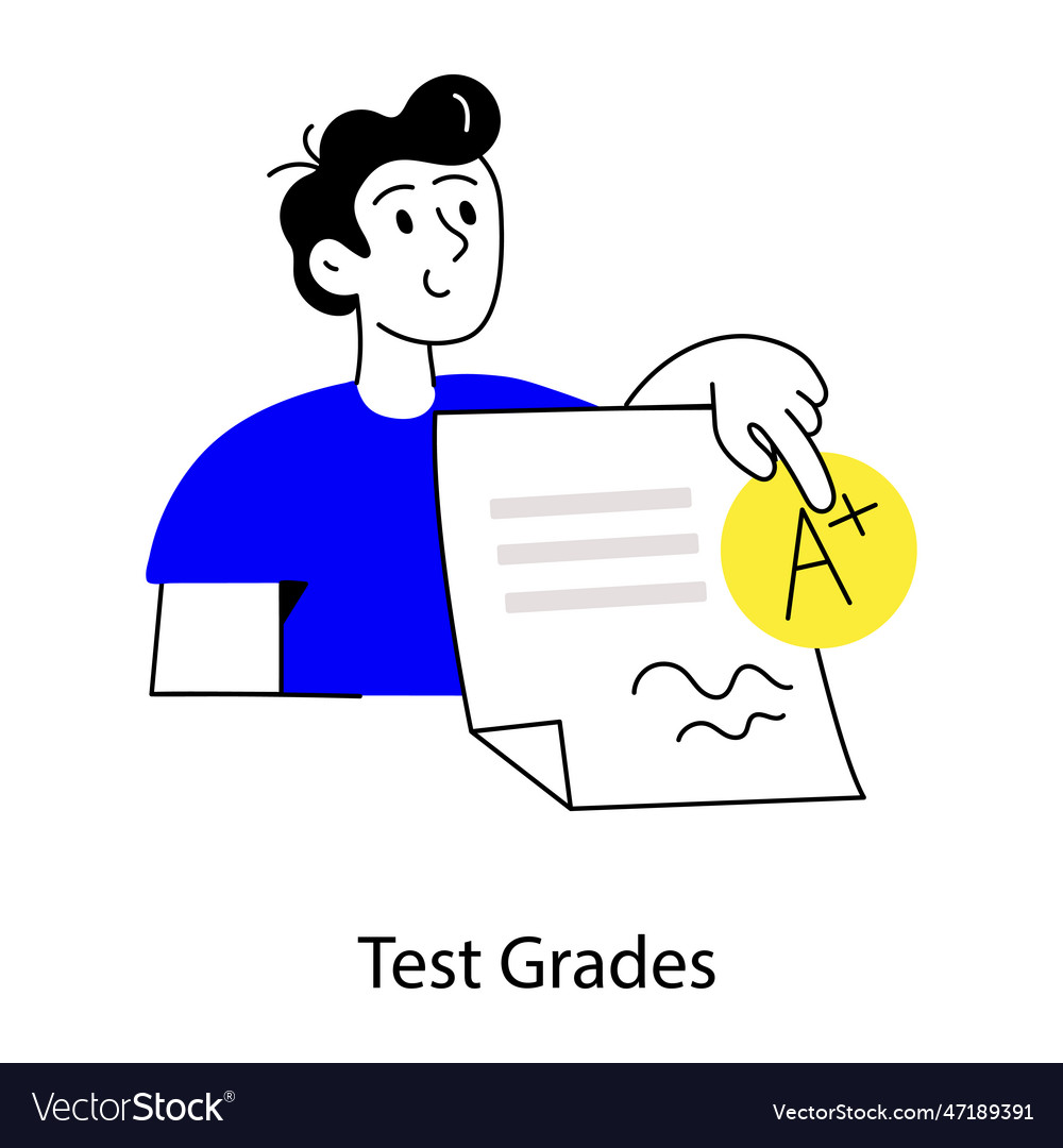 Test grades Royalty Free Vector Image - VectorStock