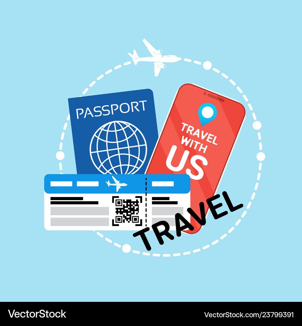 Travel documents icon id passport and ticket Vector Image