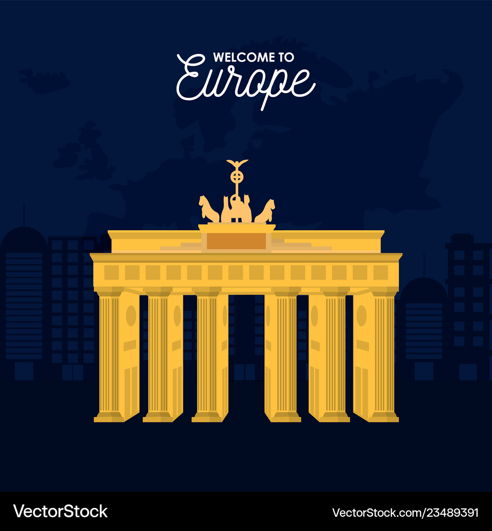 Welcome to europe Royalty Free Vector Image - VectorStock