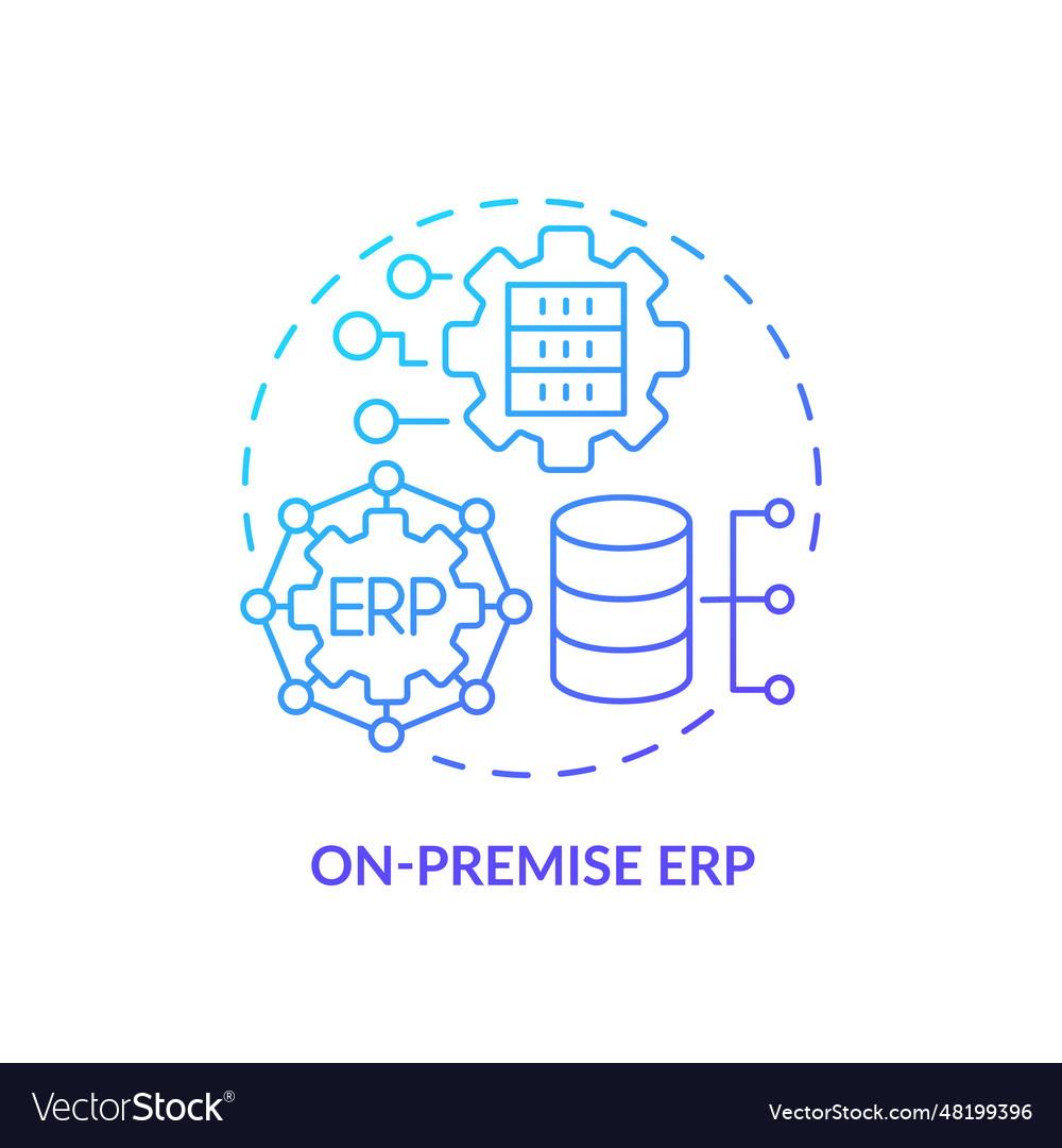 2d gradient on-premise erp line icon concept Vector Image 2d gradient on-premise erp line icon concept Vector Image
