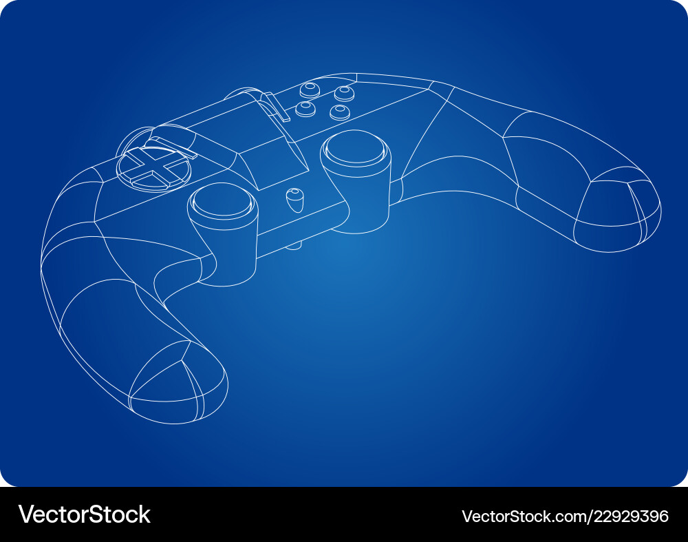 3d model of joystick on a blue Royalty Free Vector Image