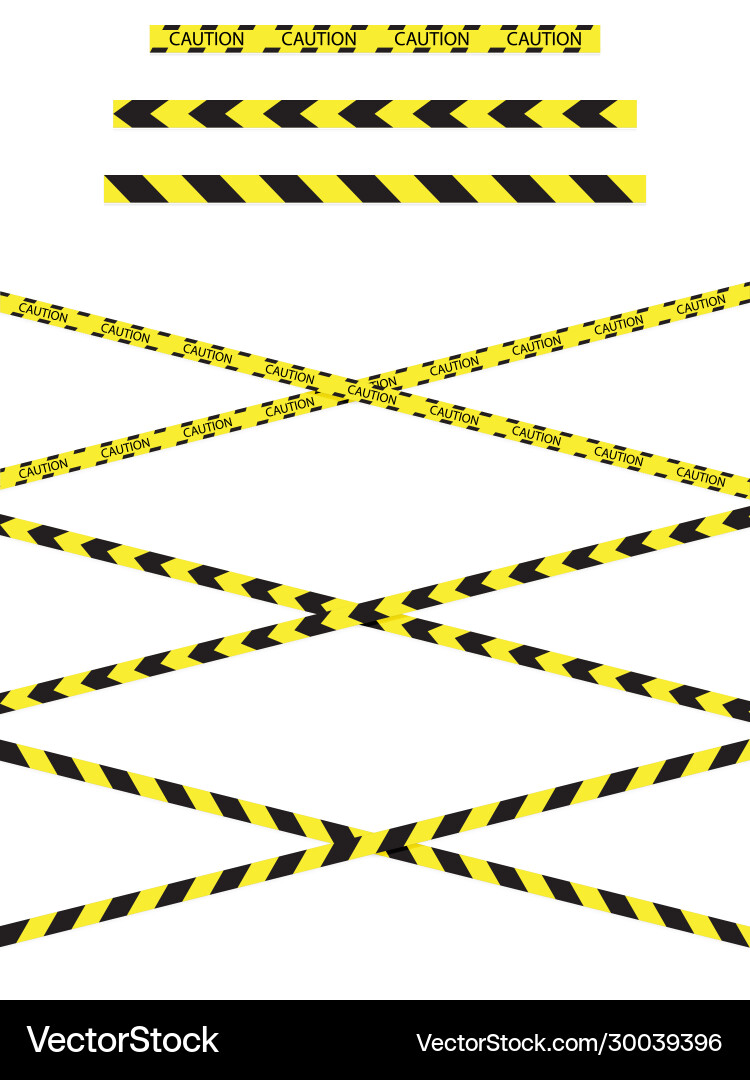 A variety yellow caution tapes in format for Vector Image