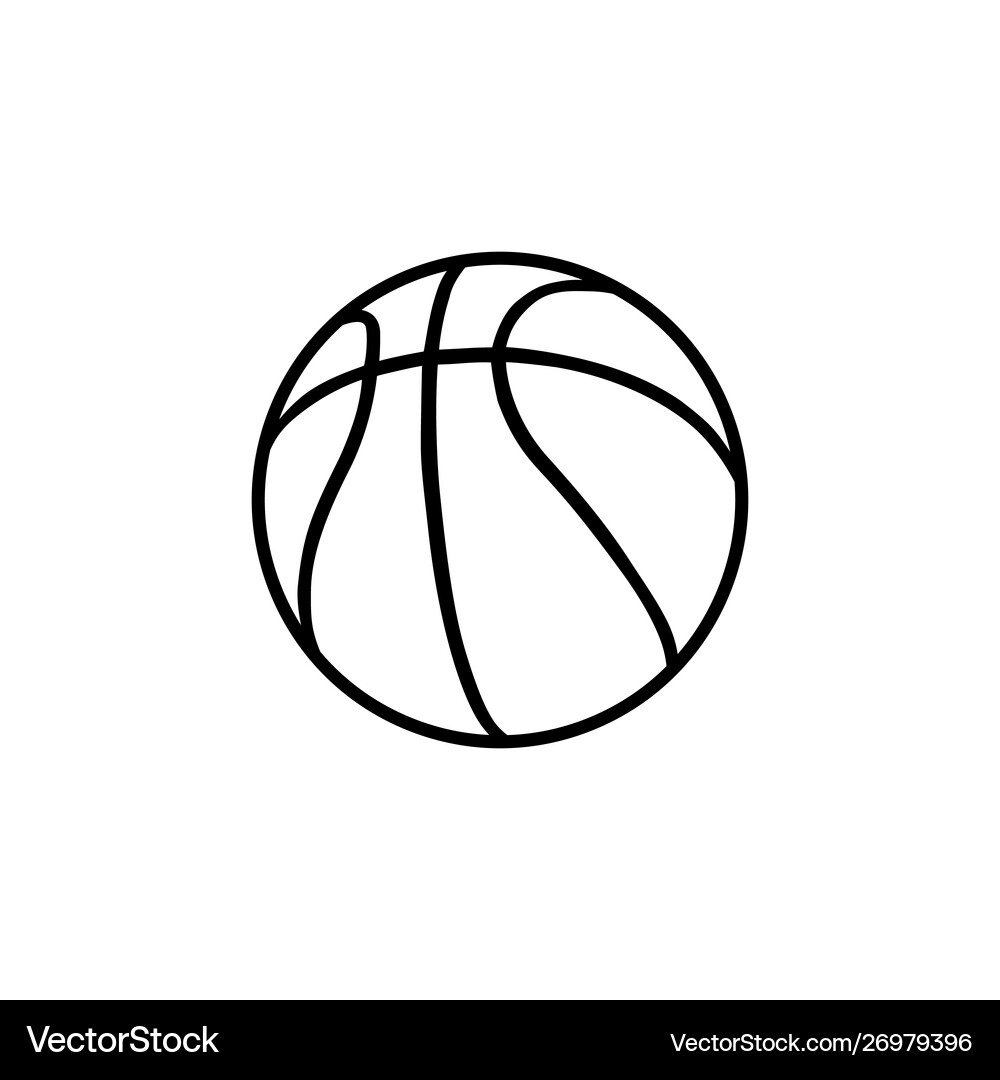 Basketball icon ball line black Royalty Free Vector Image