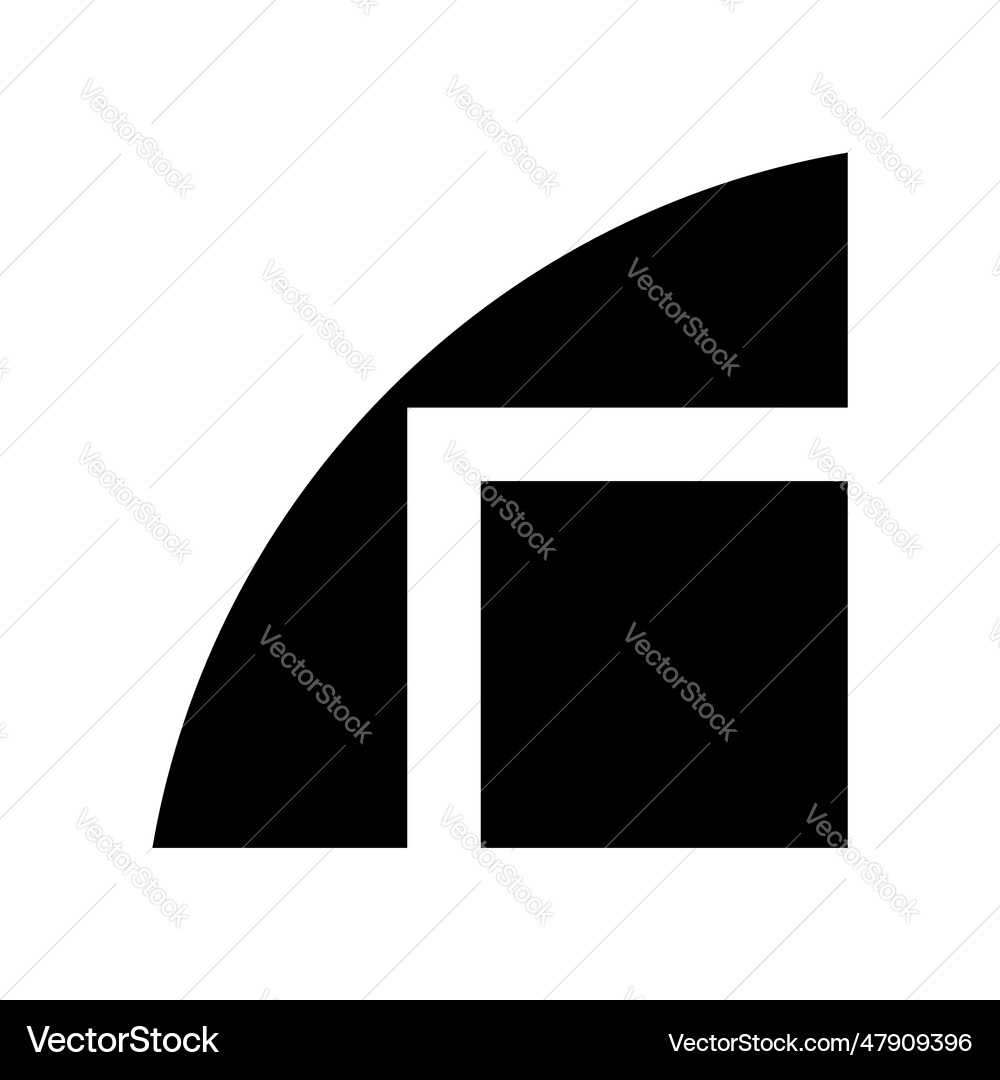 Black geometrical letter r icon Royalty Free Vector Image