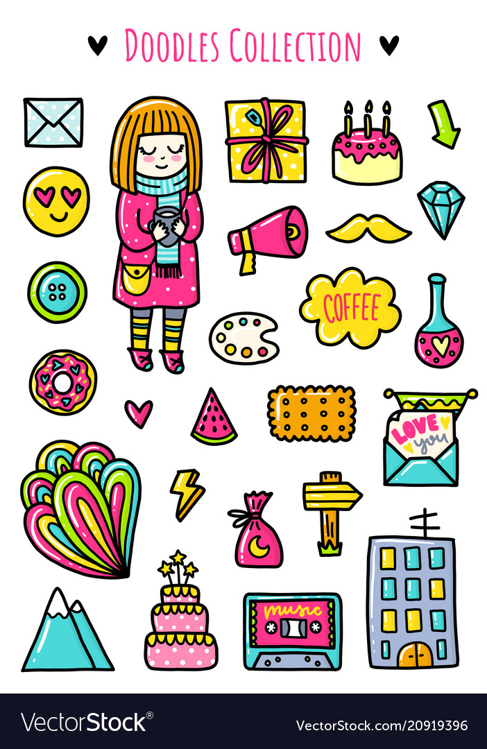 Doodle elements Royalty Free Vector Image - VectorStock