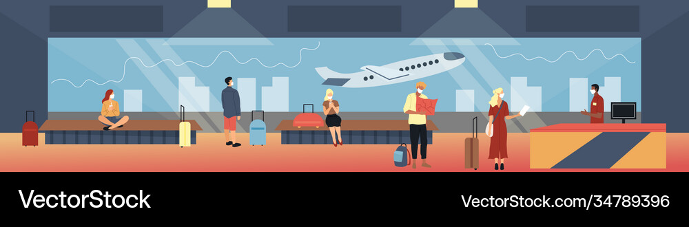 Horizontal of airport interior Royalty Free Vector Image