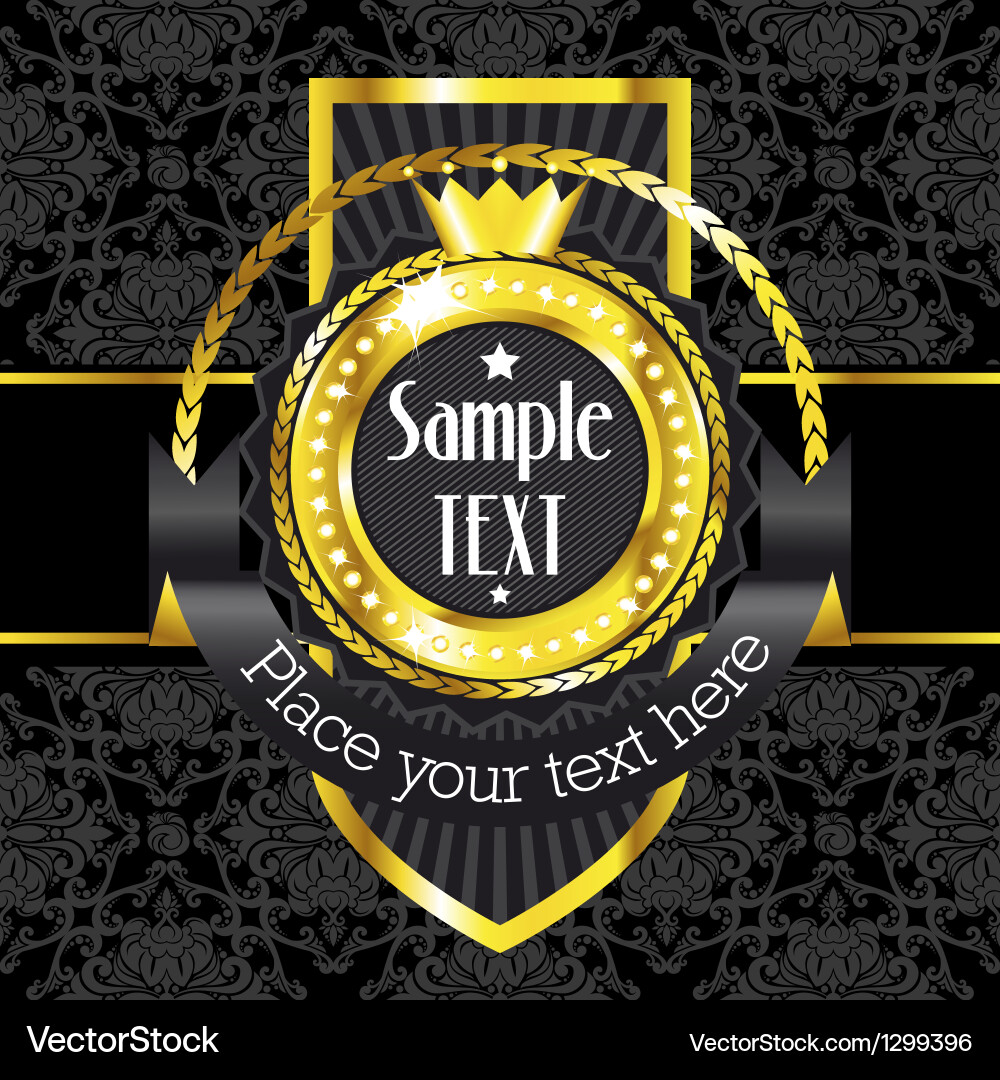 Luxury golden vintage label Royalty Free Vector Image
