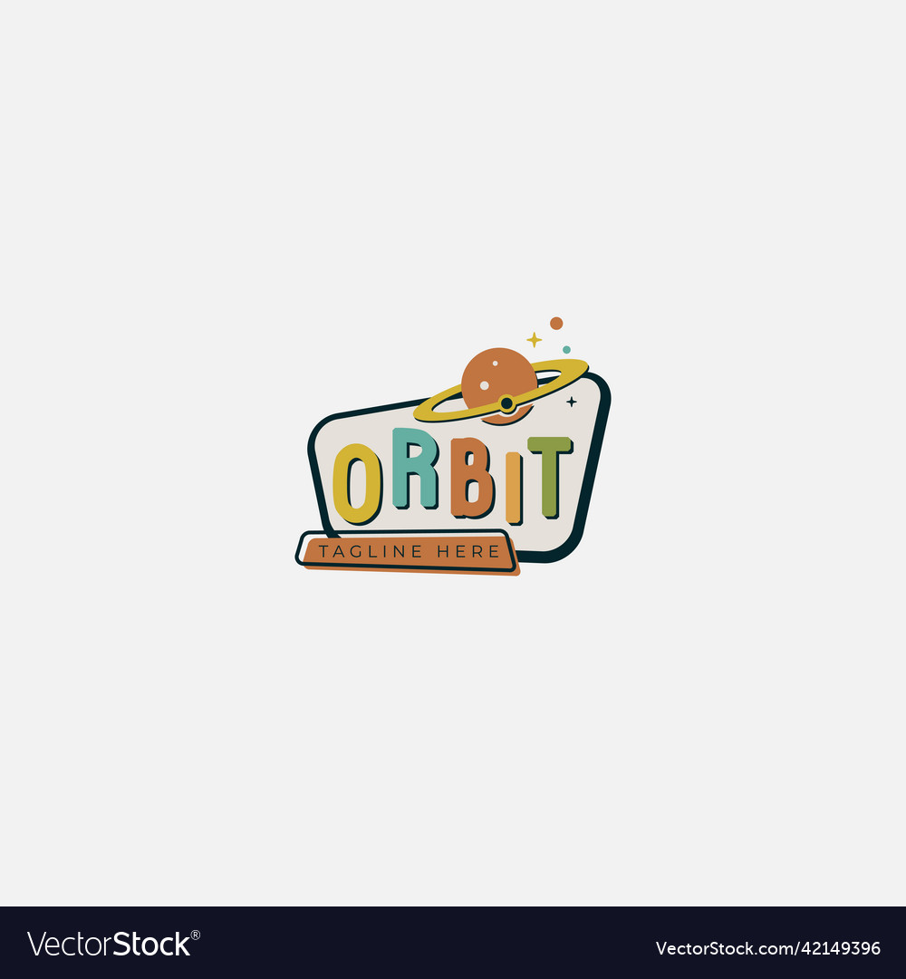 Planet retro logo abstract classic design Vector Image