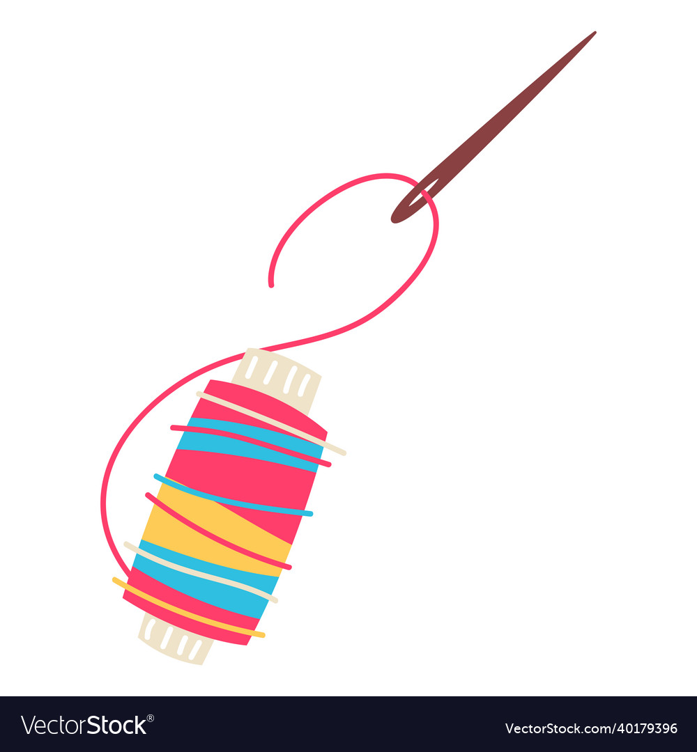 Sewing threads needlework item Royalty Free Vector Image