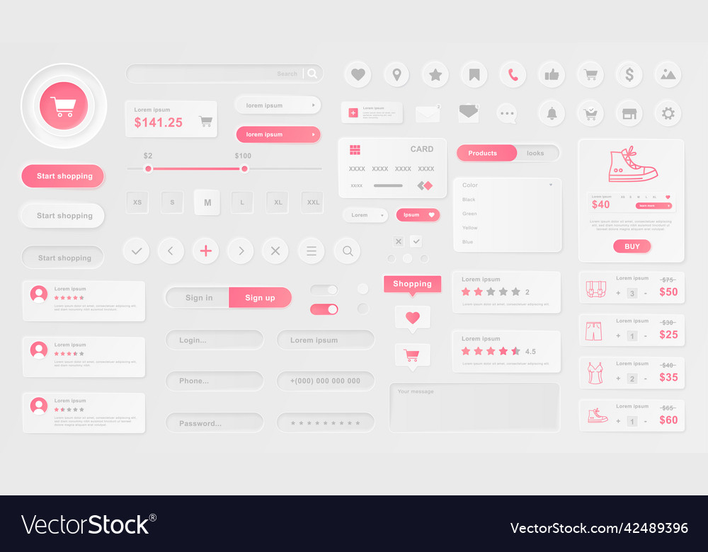 Shop application interface Royalty Free Vector Image