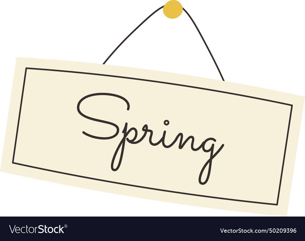 Spring table hanging Royalty Free Vector Image