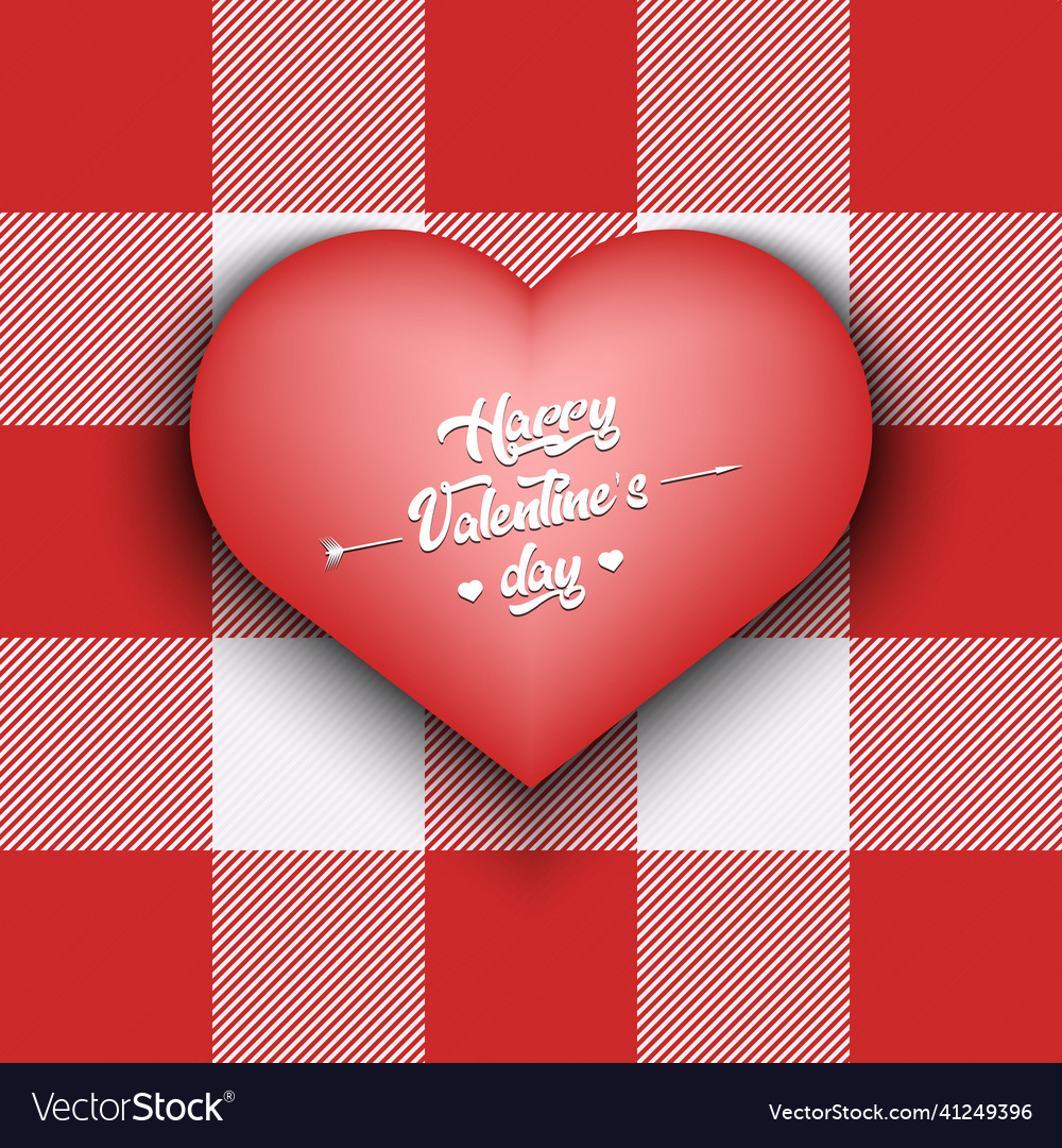Valentines day tartan plaid and heart Royalty Free Vector