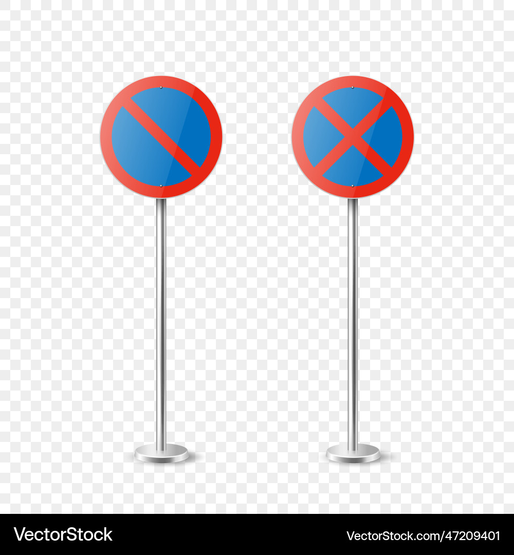 Blue and red round prohibition sign icon Vector Image