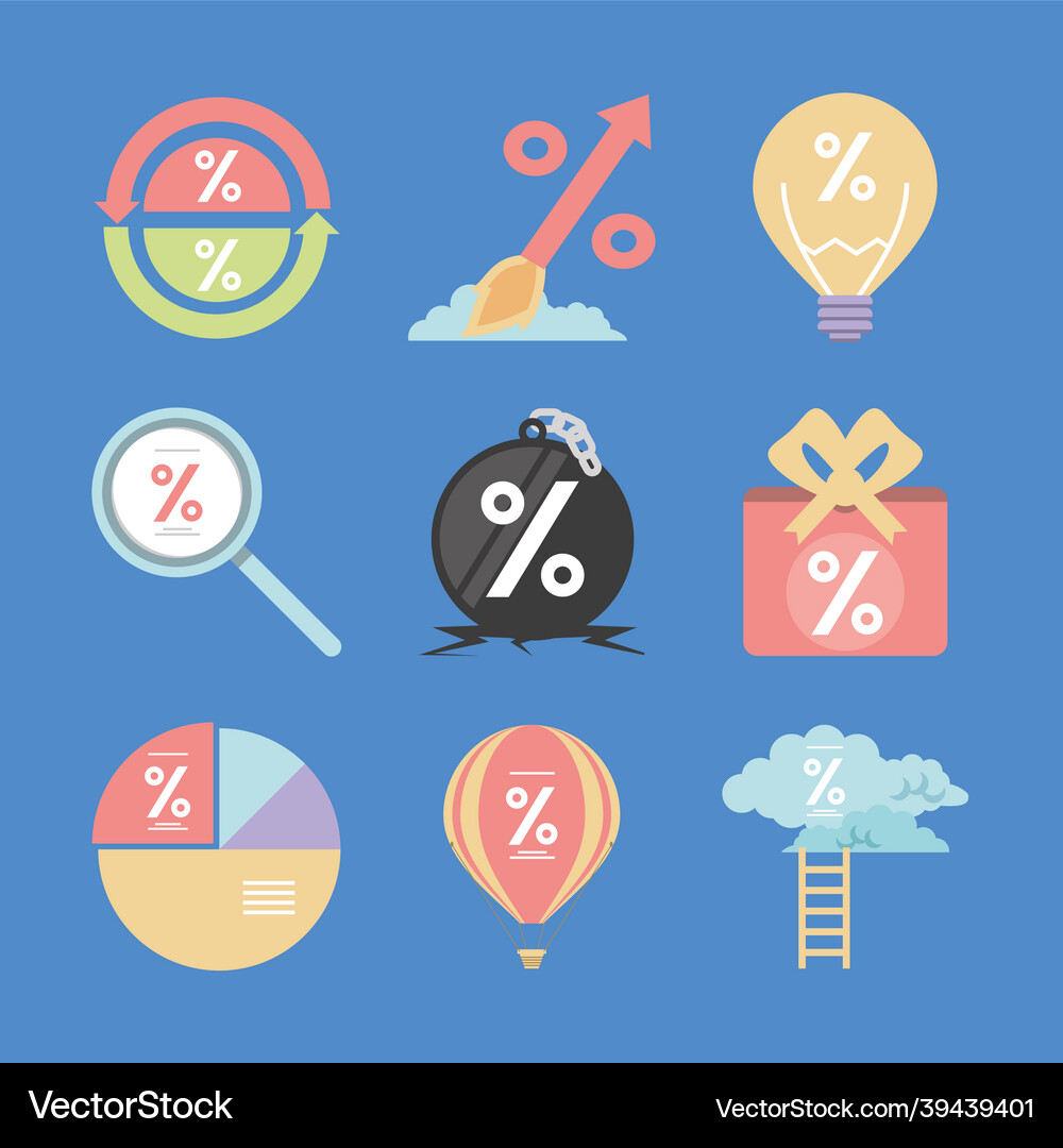 Business financial discount Royalty Free Vector Image