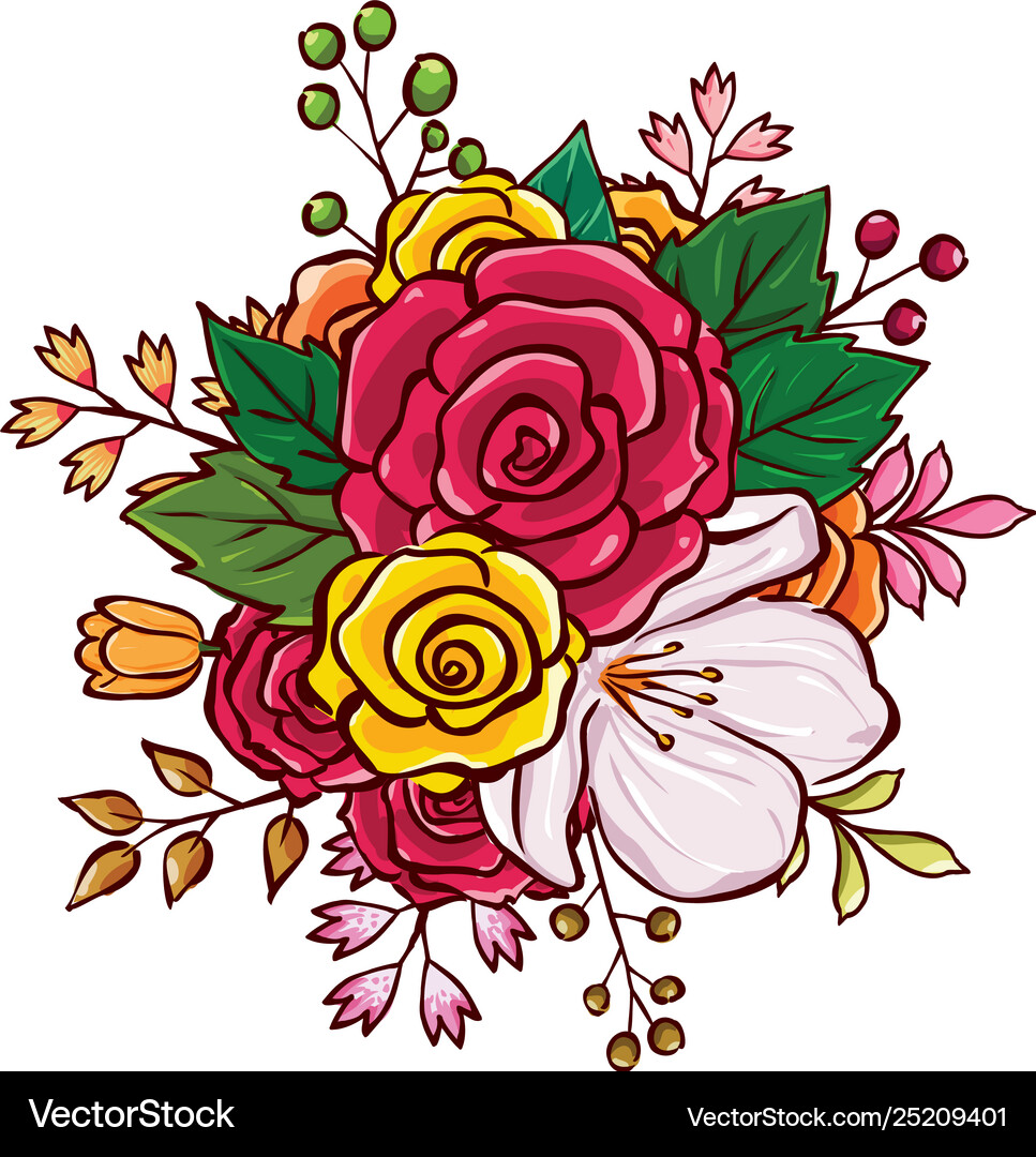 Flower bouquet Royalty Free Vector Image - VectorStock