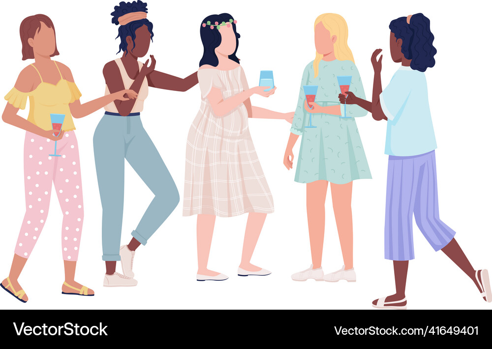 Friends talking and having fun semi flat color Vector Image