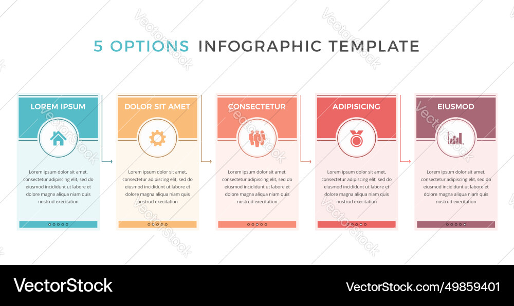 Infographic template - 5 elements Royalty Free Vector Image