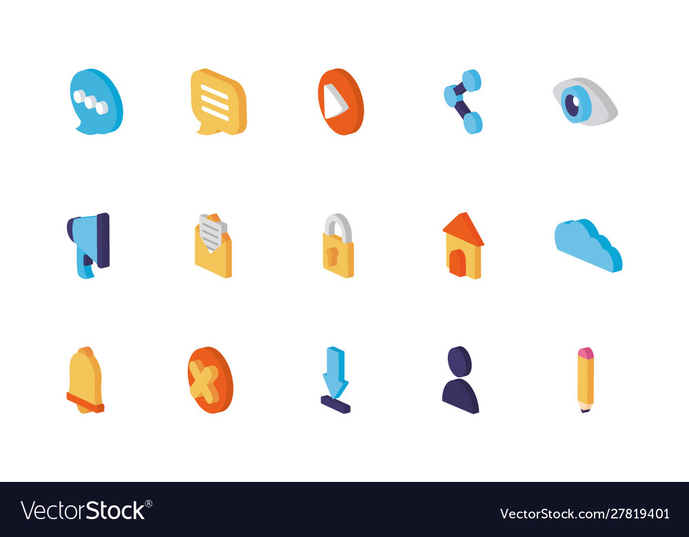 Isolated and isometric icon set design Royalty Free Vector