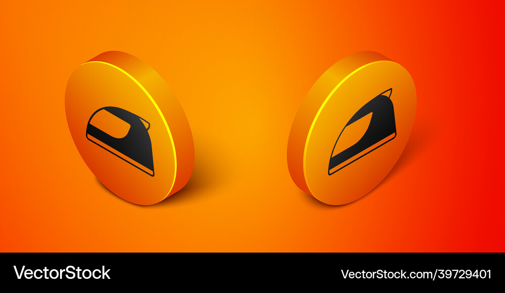 Isometric racing helmet icon isolated on orange Vector Image