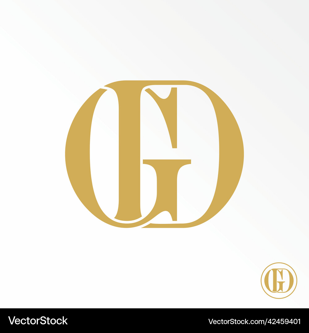 Letter dg or gd serif font with connected flip Vector Image
