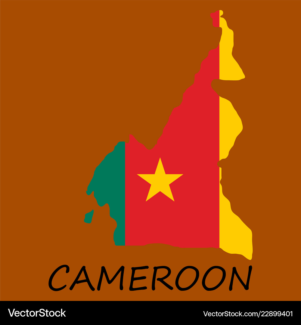 Map of cameroon with the image national Royalty Free Vector